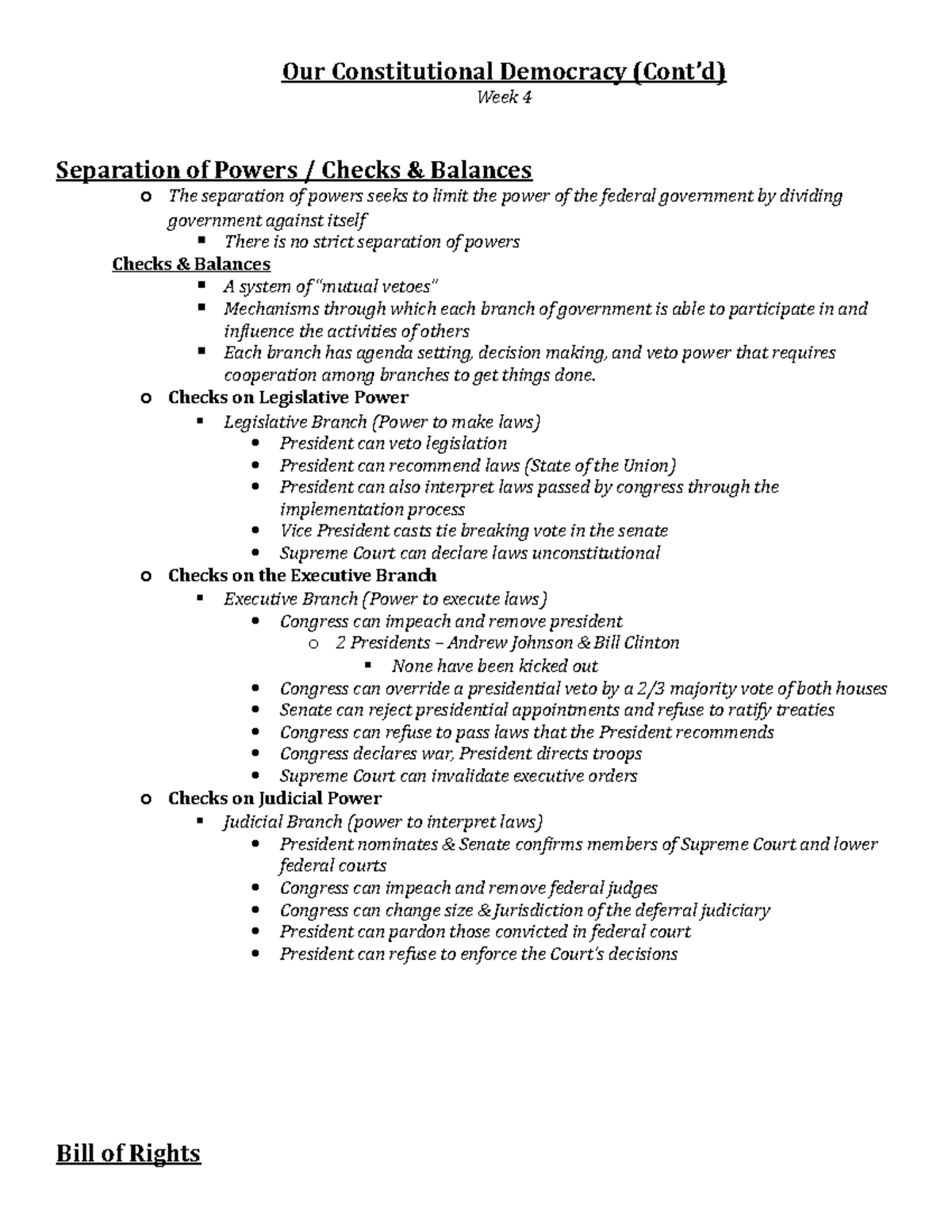 Our Constitutional Democracy (cont'd) - Our Constitutional Democracy ...