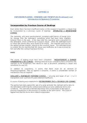Lecture 10 - Terms and Introduction to Exclusion Clauses - LECTURE 10 ...