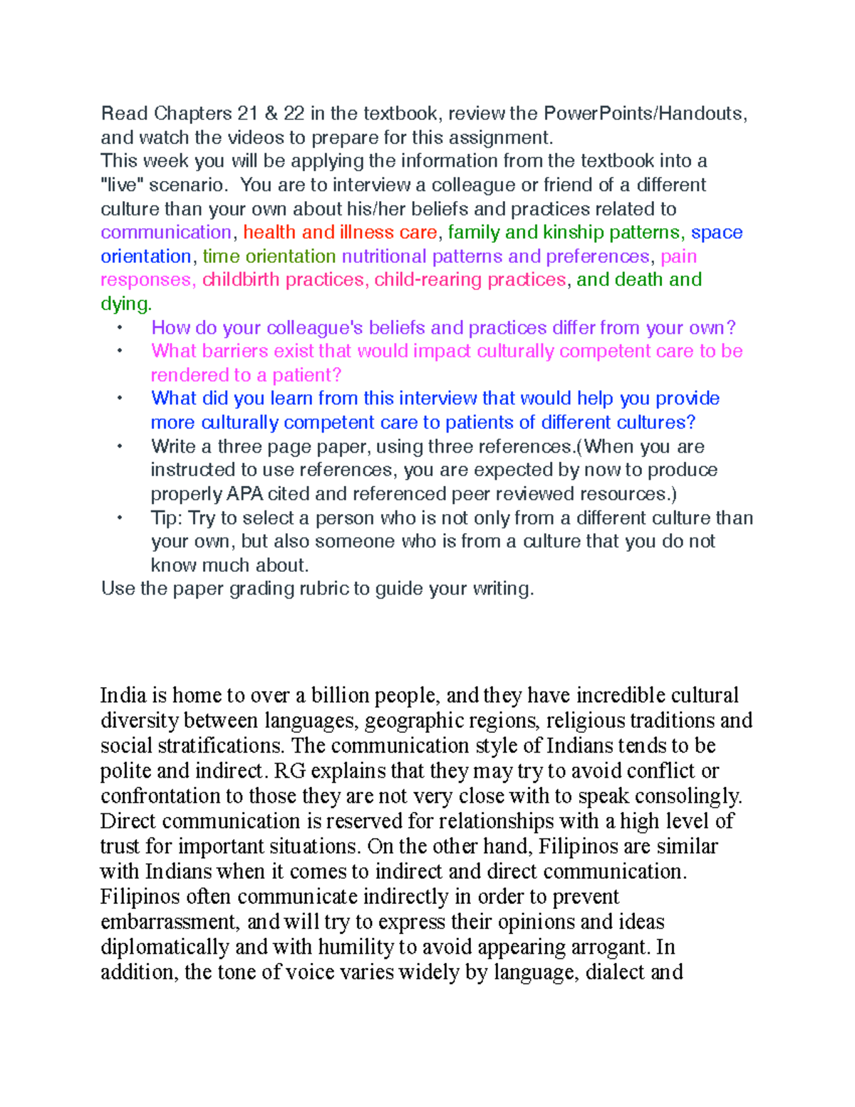 Transition draft interview - Read Chapters 21 & 22 in the textbook ...