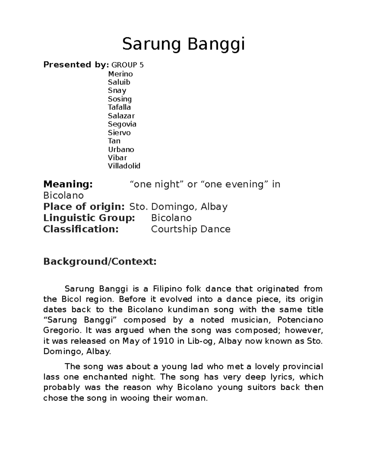 -Sarung-Banggi - N/A - Sarung Banggi Presented by: GROUP 5 Merino Saluib Snay Sosing Tafalla ...