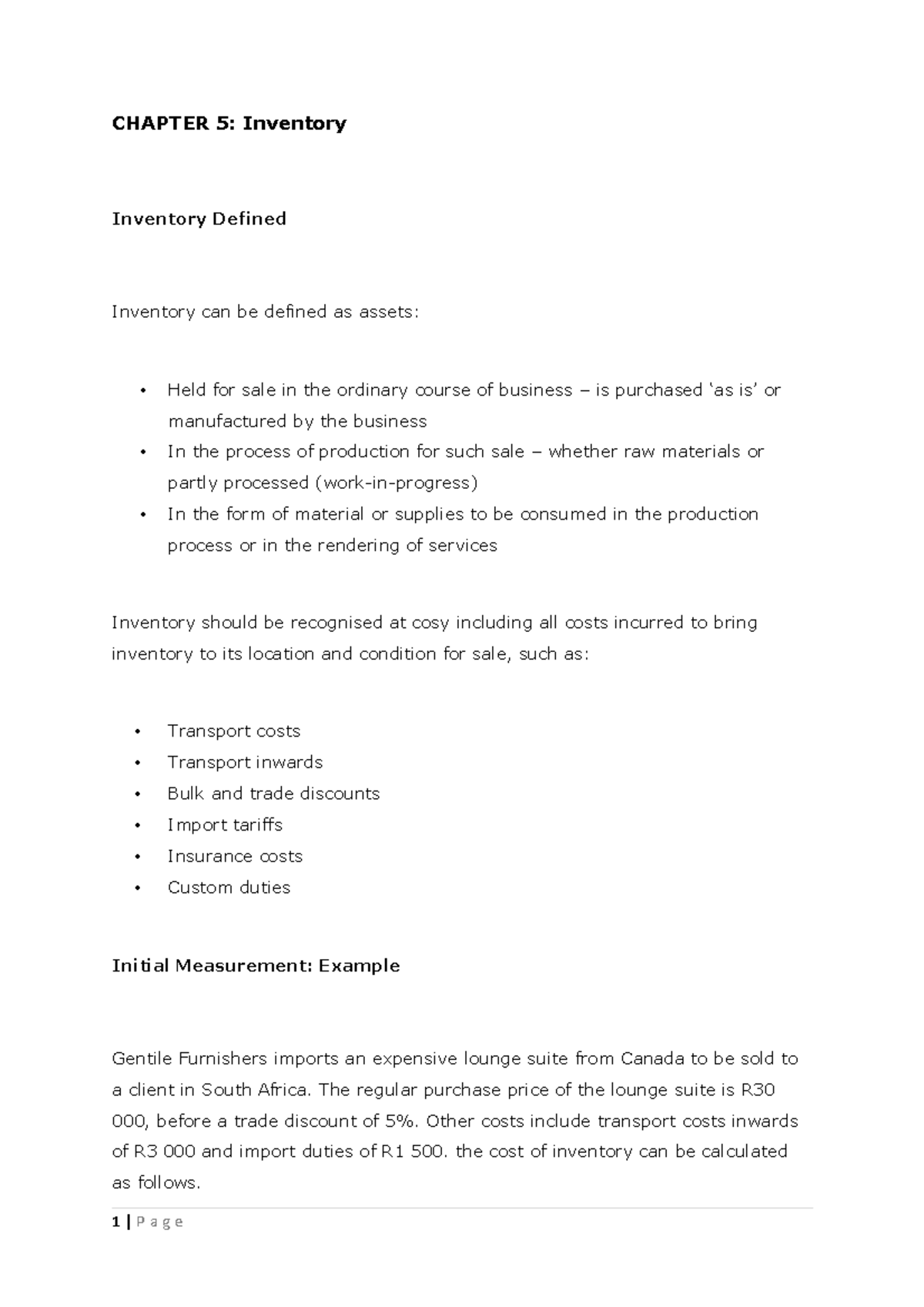 Inventory systems - CHAPTER 5: Inventory Inventory Defined Inventory ...
