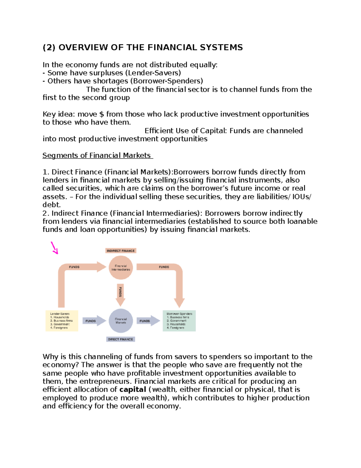 Financial slide - (2) OVERVIEW OF THE FINANCIAL SYSTEMS In the economy ...