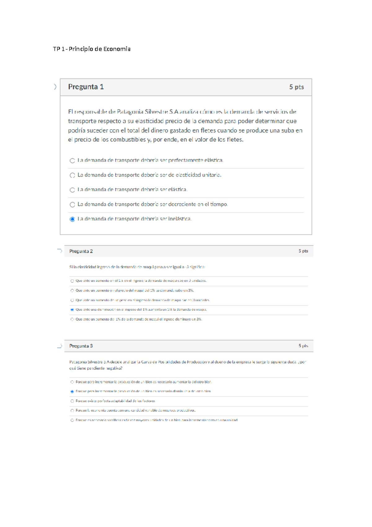 TP 1 - Principio de Economia 85% - Principios de Economía - TP 1- Principio de Economia - Studocu