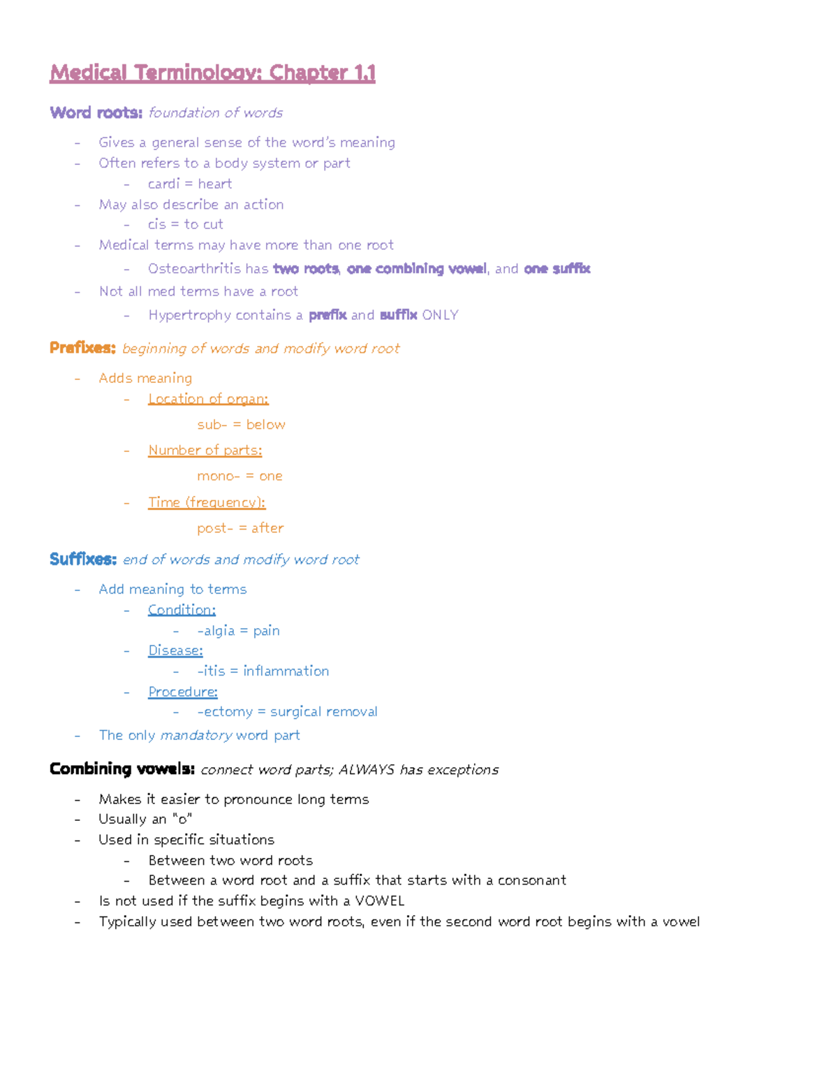 Medical Terminology Chapter 1 Study Guide at Stella Prell blog