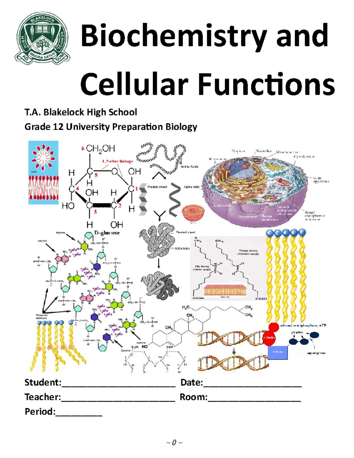 Biochemistry handout - hope this helps - Biochemistry and Cellular ...