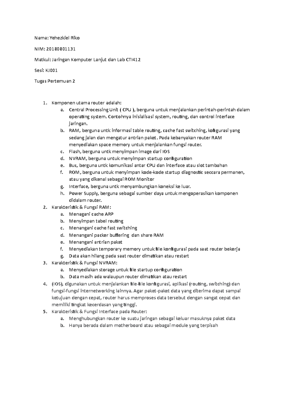Tugas Pertemuan 2 - jaringan komputer lab - Nama: Yehezkiel Riko NIM ...