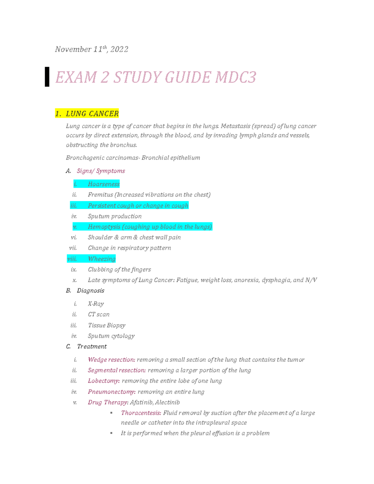 Exam 2 Study Guide MDC3 - Lecture - November 11th, 2022 EXAM 2 STUDY ...
