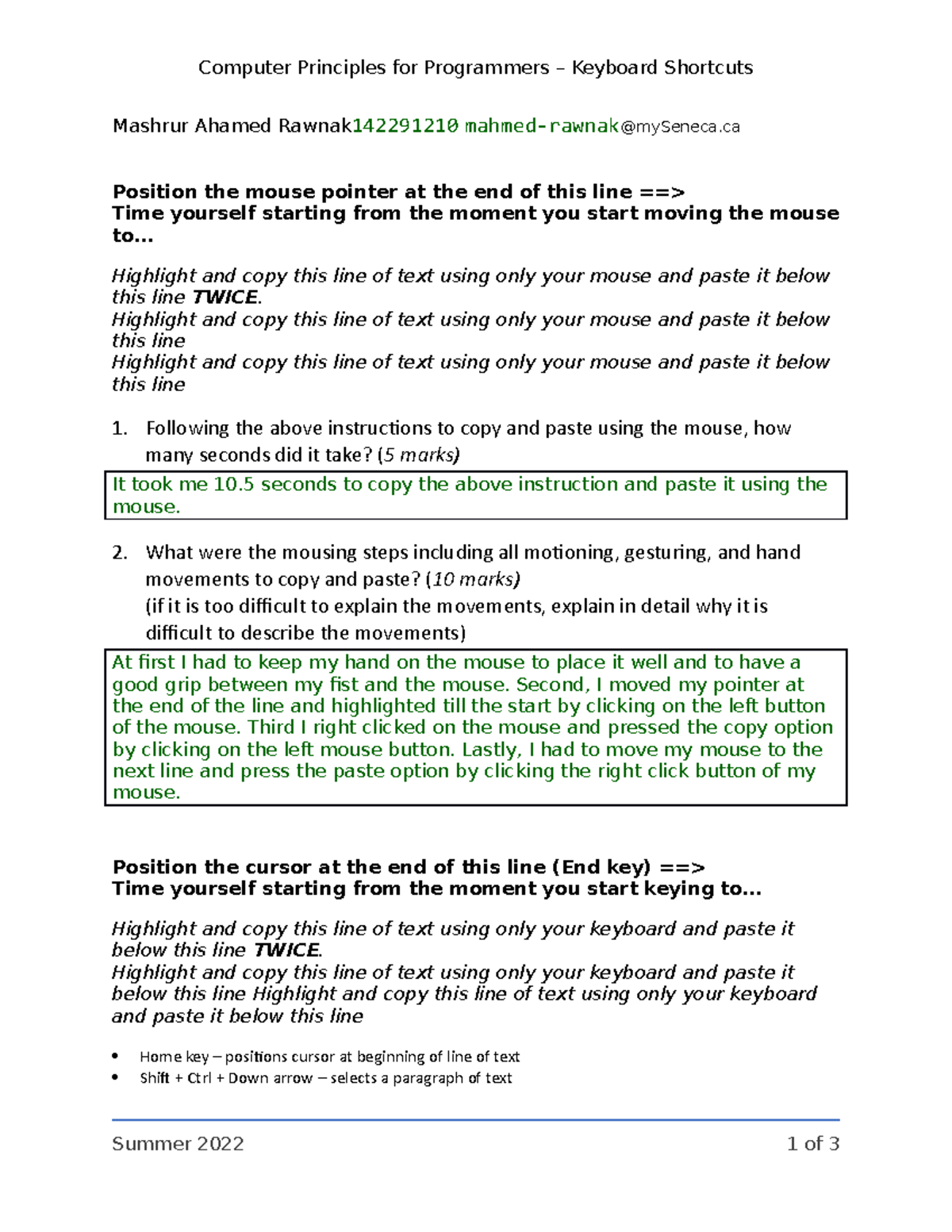 CP4P Week2 Activity - Computer Principles for Programmers – Keyboard Shortcuts Mashrur Ahamed ...
