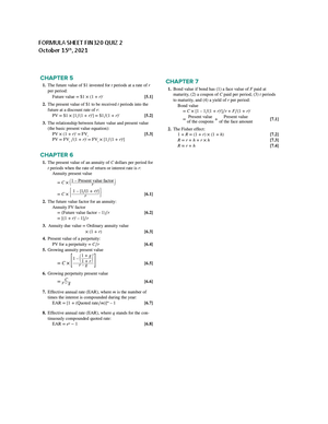 FIN 320 Practice Problems 2022 - Bus 320: Chordia Practice Problems: II Introduction and ...