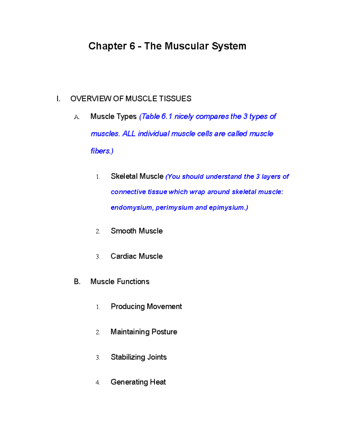 Ch 6 - Anatomy & Physiology BIO136 - Chapter 6 - The Muscular System I ...