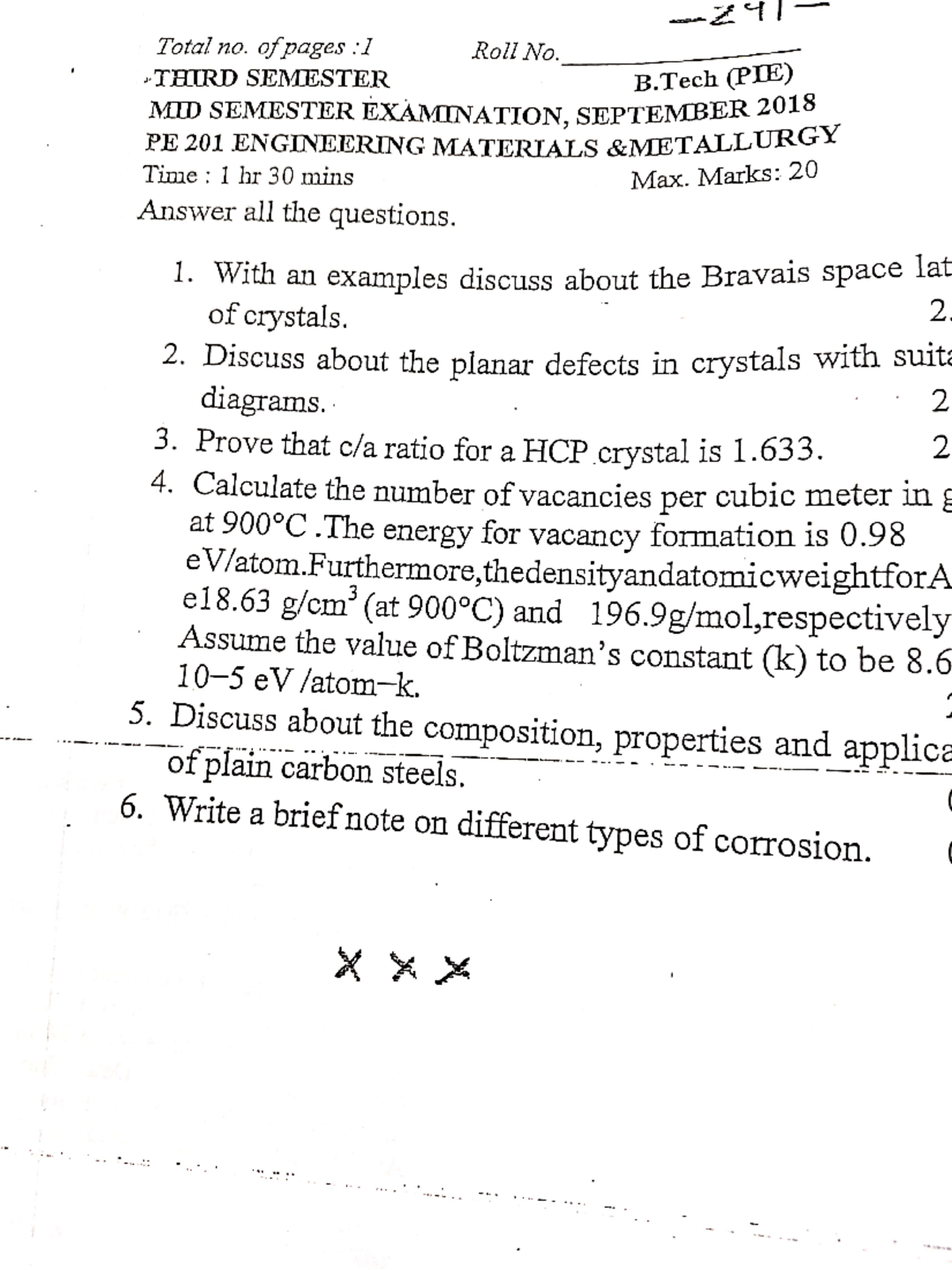 EMM MID TERM 2018 - Question on EMM - Engineering Analysis and Design ...