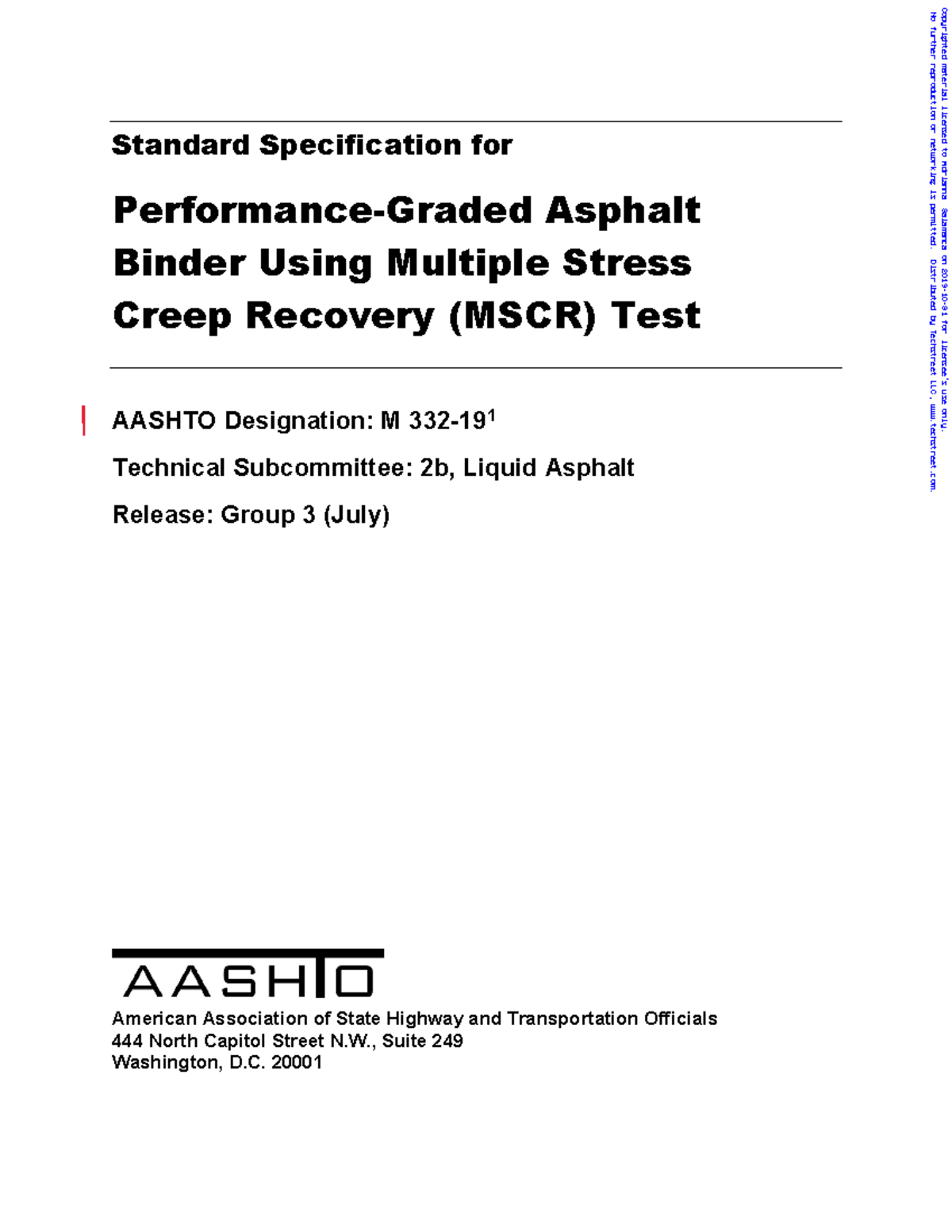 Aashto M332-19-1 - xxx - Standard Specification for Performance-Graded ...