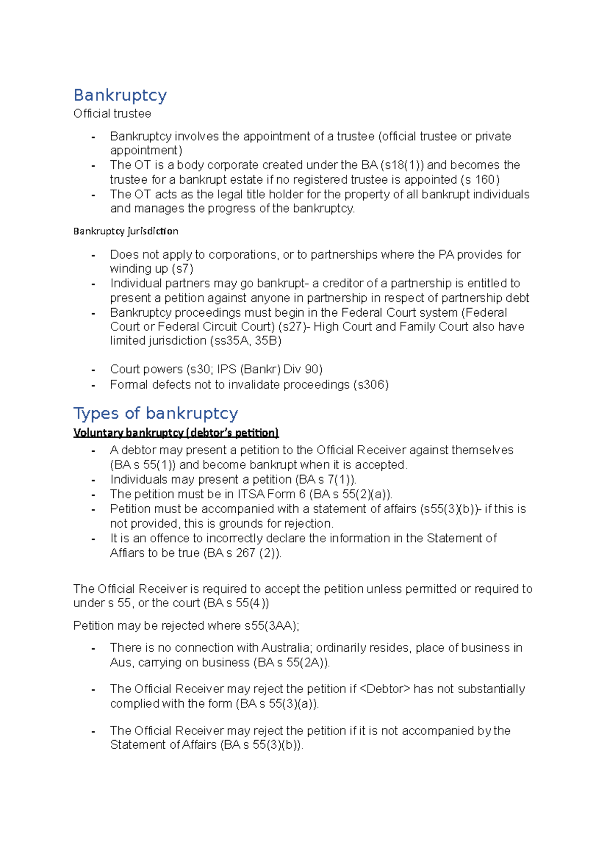 Overview of bankruptcy - Bankruptcy Official trustee - Bankruptcy ...