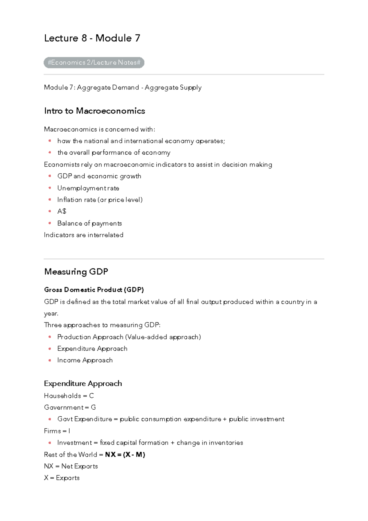 Lecture 8 - Module 7 Notes - EFB223 - QUT - Studocu