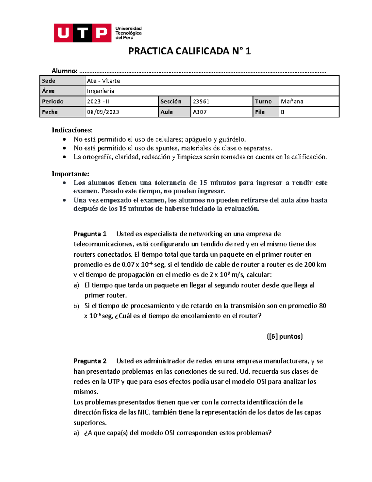Practica+calificada+1B - PRACTICA CALIFICADA N° 1 Alumno: - Studocu