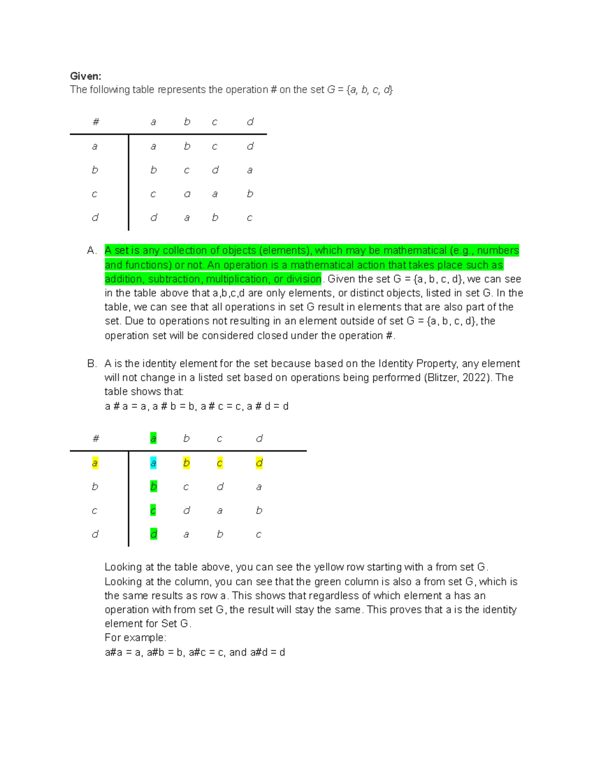 QTT2 Task 5 attempt 4 - QTT2 Task 5 - Given: The following table represents the operation # on ...