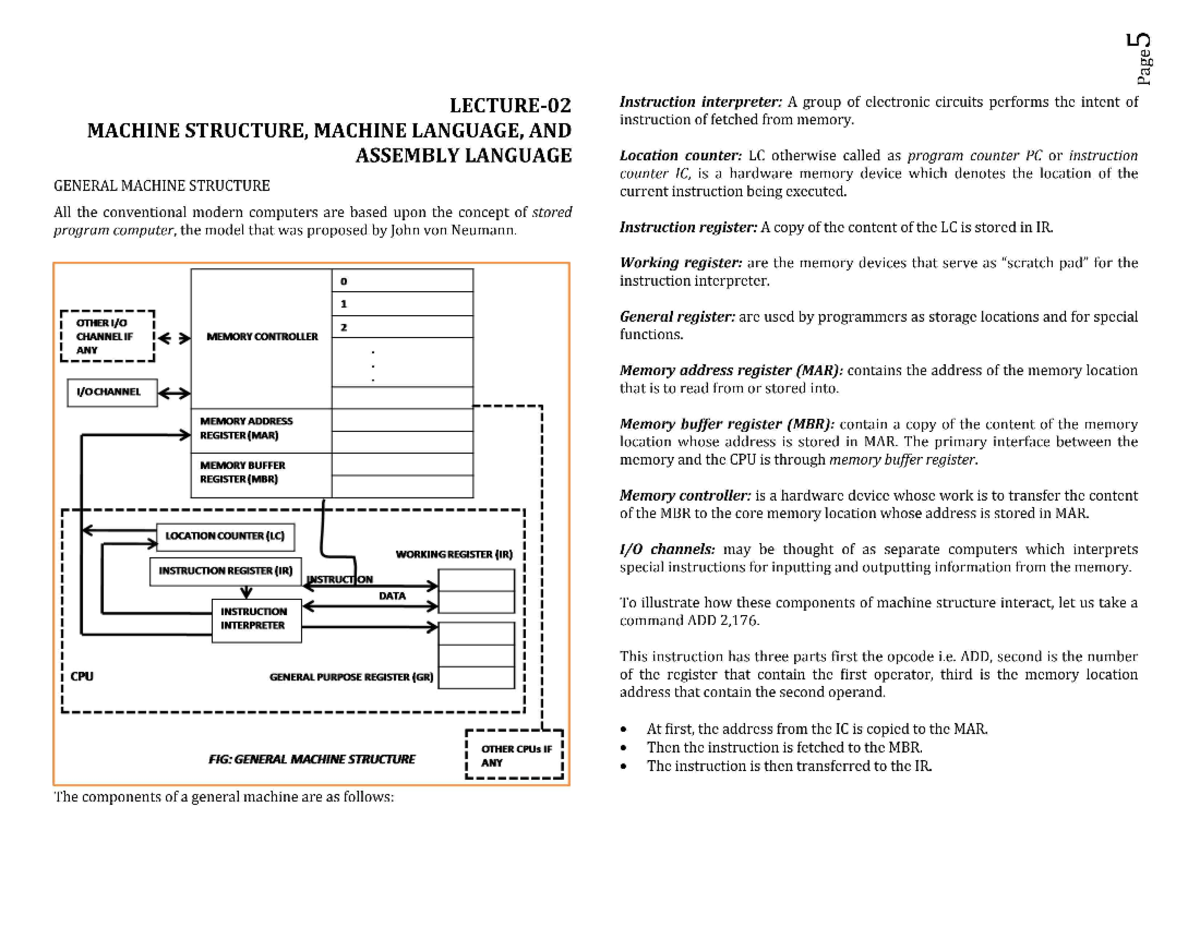 02.Machine structure machine language assembly language (Updated ...