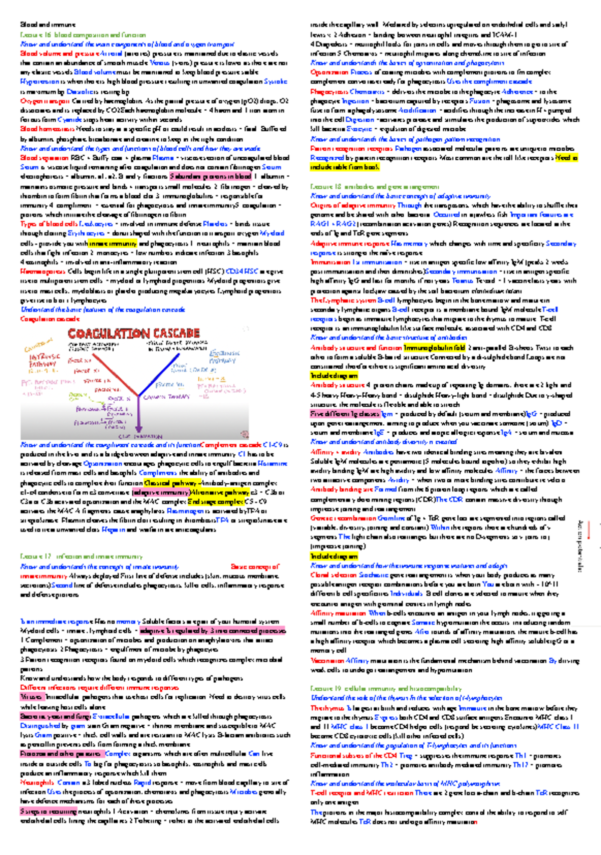 Final exam cheat sheet - Biology for Biomedical Science: Cellular Processes and Development ...