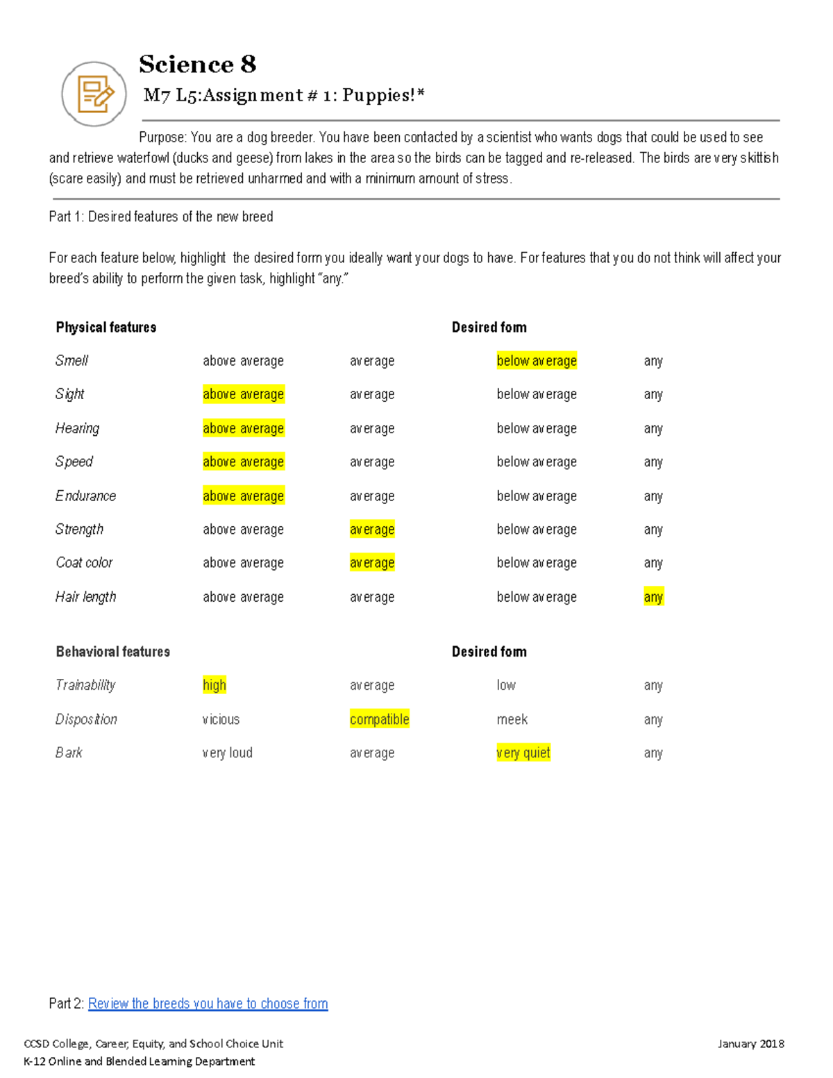 Task 4 Puppies-science 8 - Science 8 M7 L5:Assignment # 1: Puppies ...