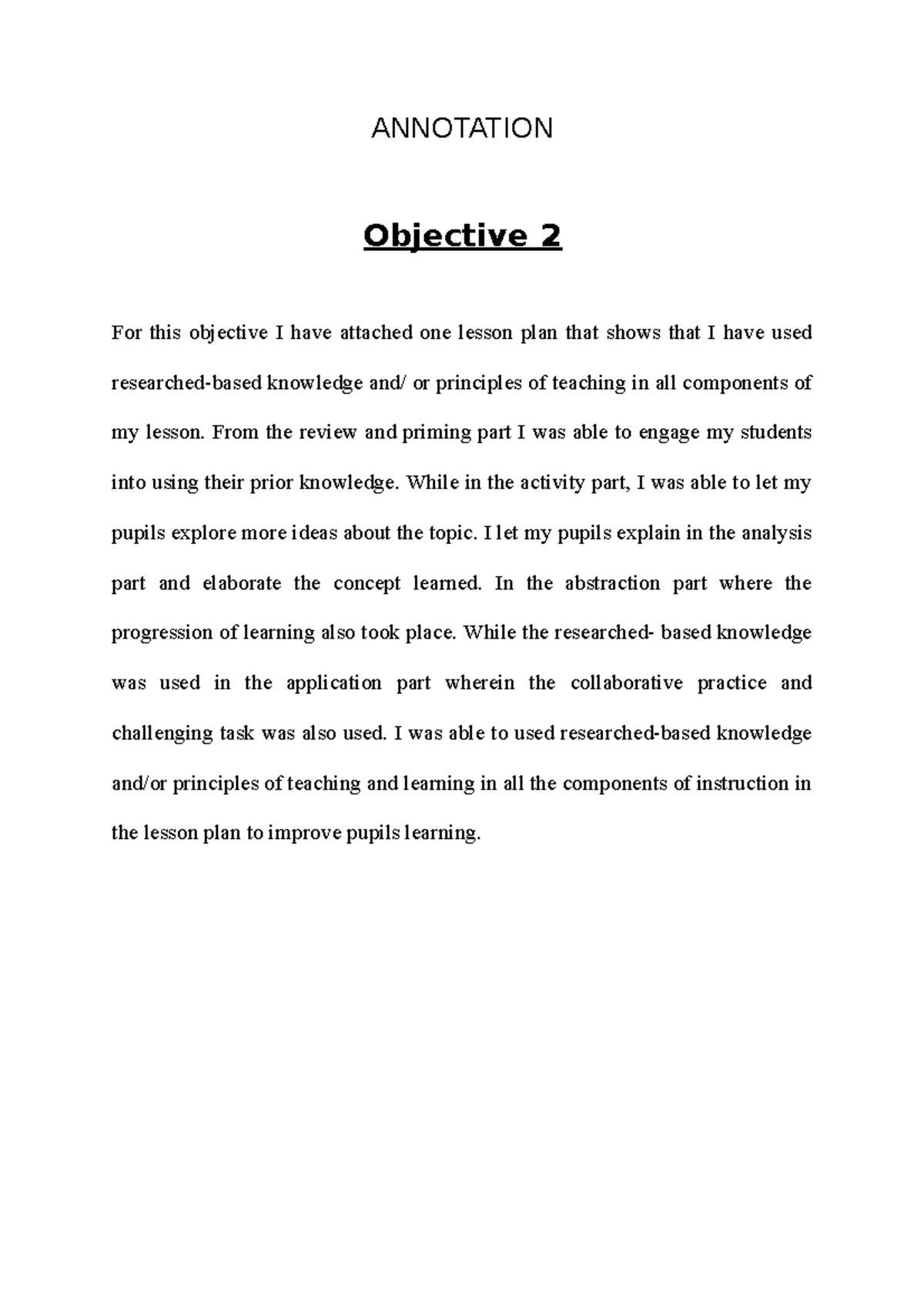 Annotation Objective 2 Annotation Objective 2 For This Objective I