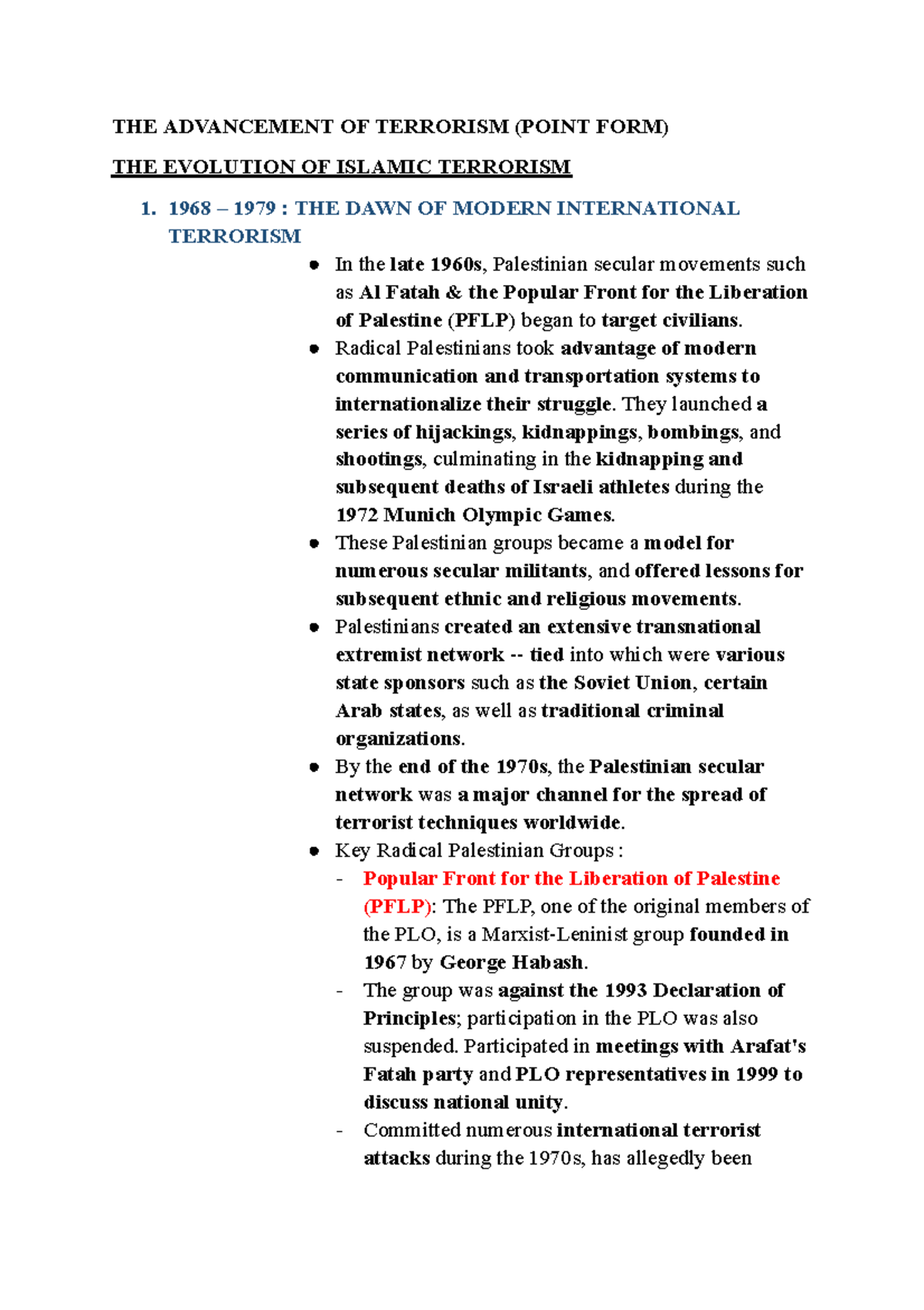 The Advancement Of Terrorism - Islamic Terrorism - THE ADVANCEMENT OF ...