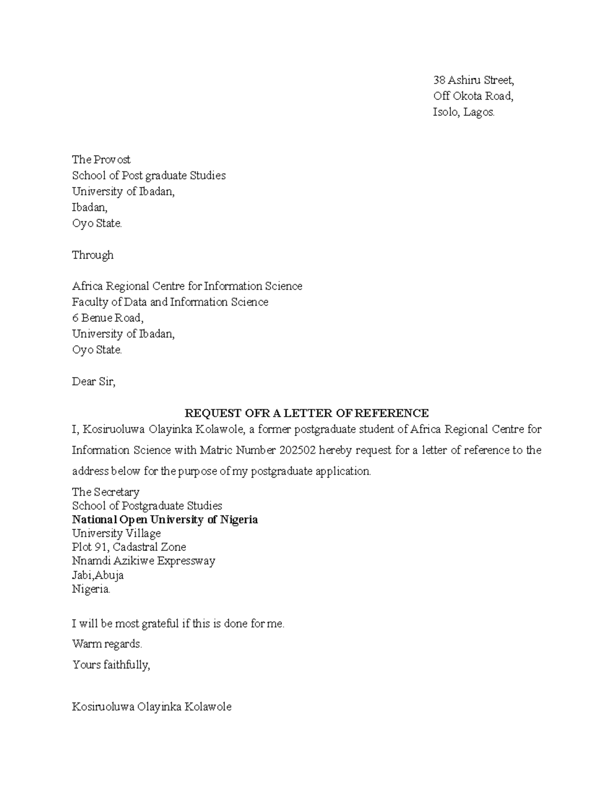 38 Ashiru Street - fcfffg - 38 Ashiru Street, Off Okota Road, Isolo, Lagos. The Provost School ...