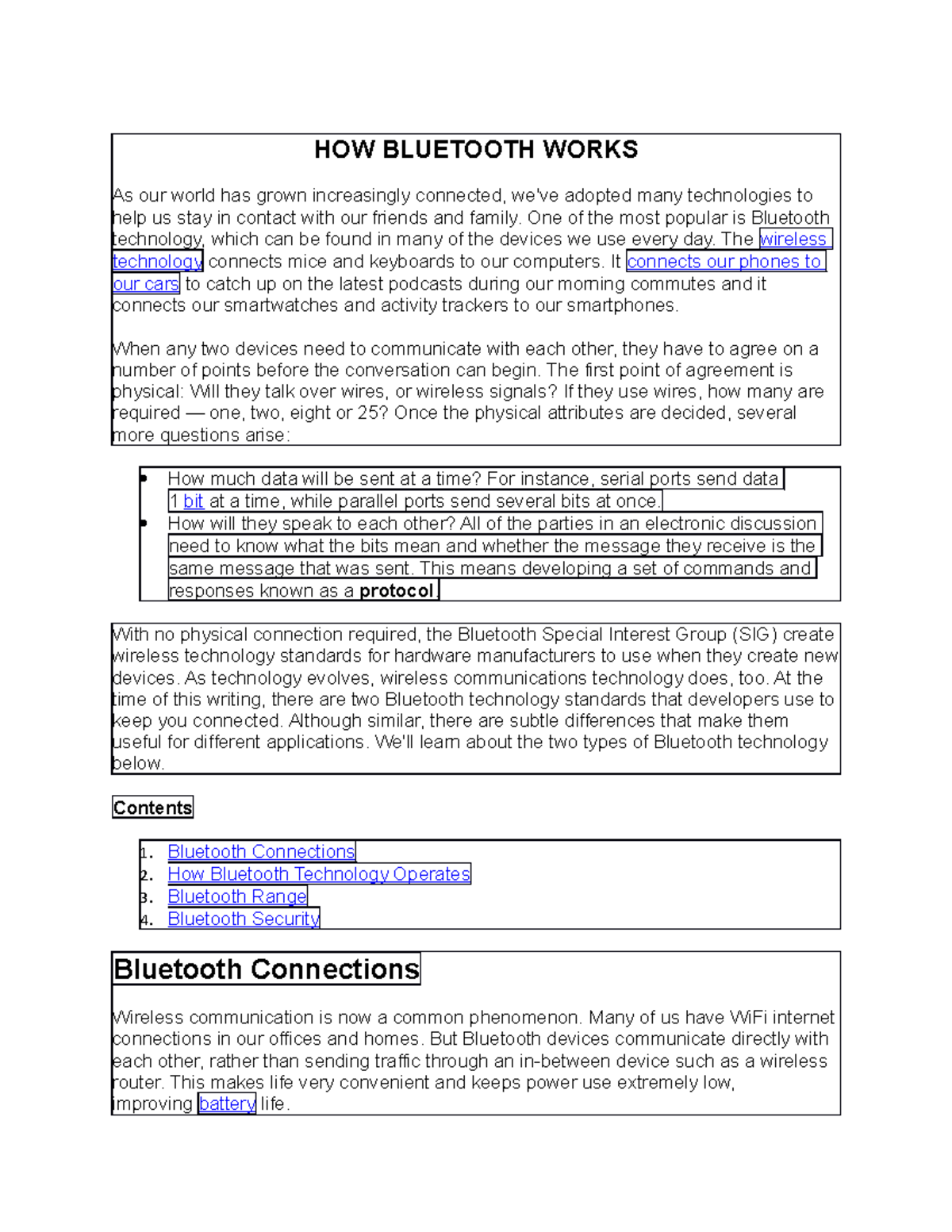 HOW Bluetooth Works - HOW BLUETOOTH WORKS As our world has grown ...