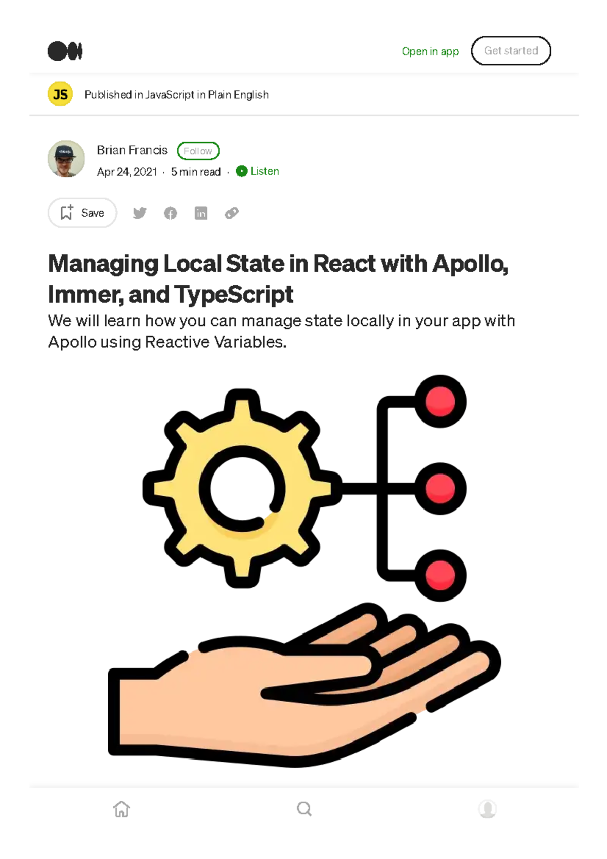 Managing Local State in React with Apollo, Immer, and Type Script by Brian Francis Java Script ...