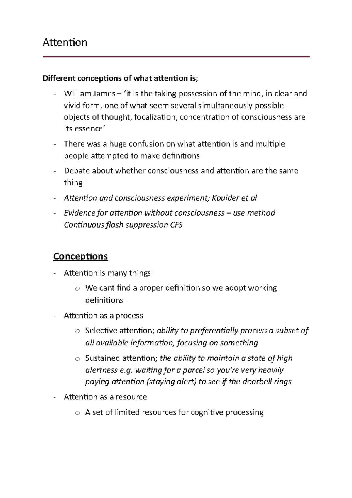 Lecture 6 - Attention - ccc notes - Attention Different conceptions of ...