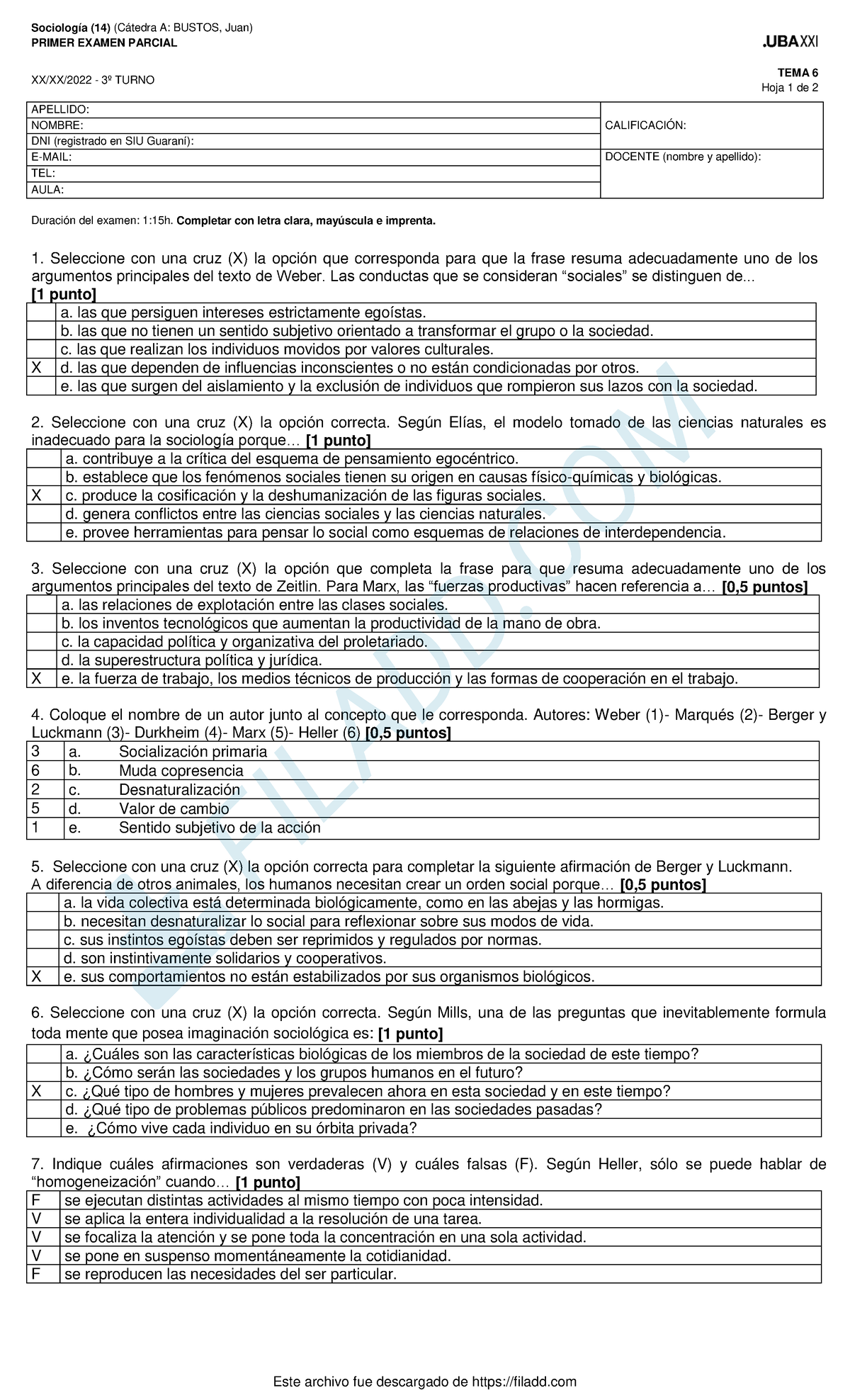 Clave 1 parcial 2C 2022 Tema 6 - Sociología (14) (Cátedra A: BUSTOS ...