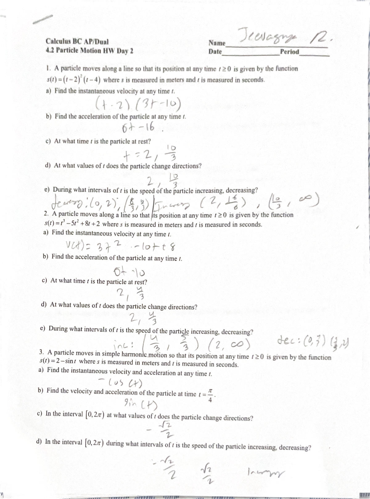 Calculus BC APDual 3 - He for this - Calculus BC Jeevagny R. Name 4 ...