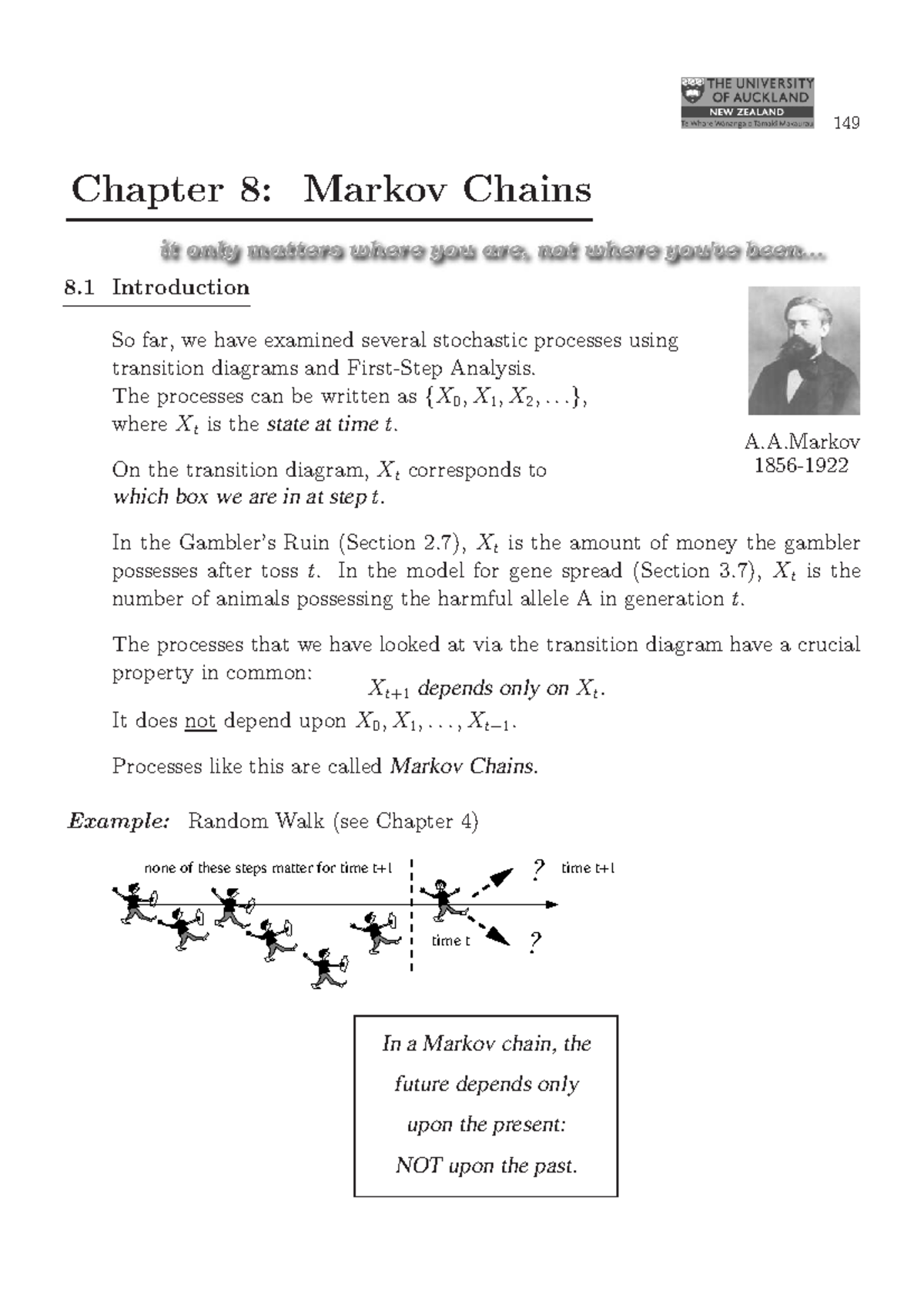 Ch8 - none - Chapter 8: Markov Chains A.A 1856- 8 Introduction So far ...