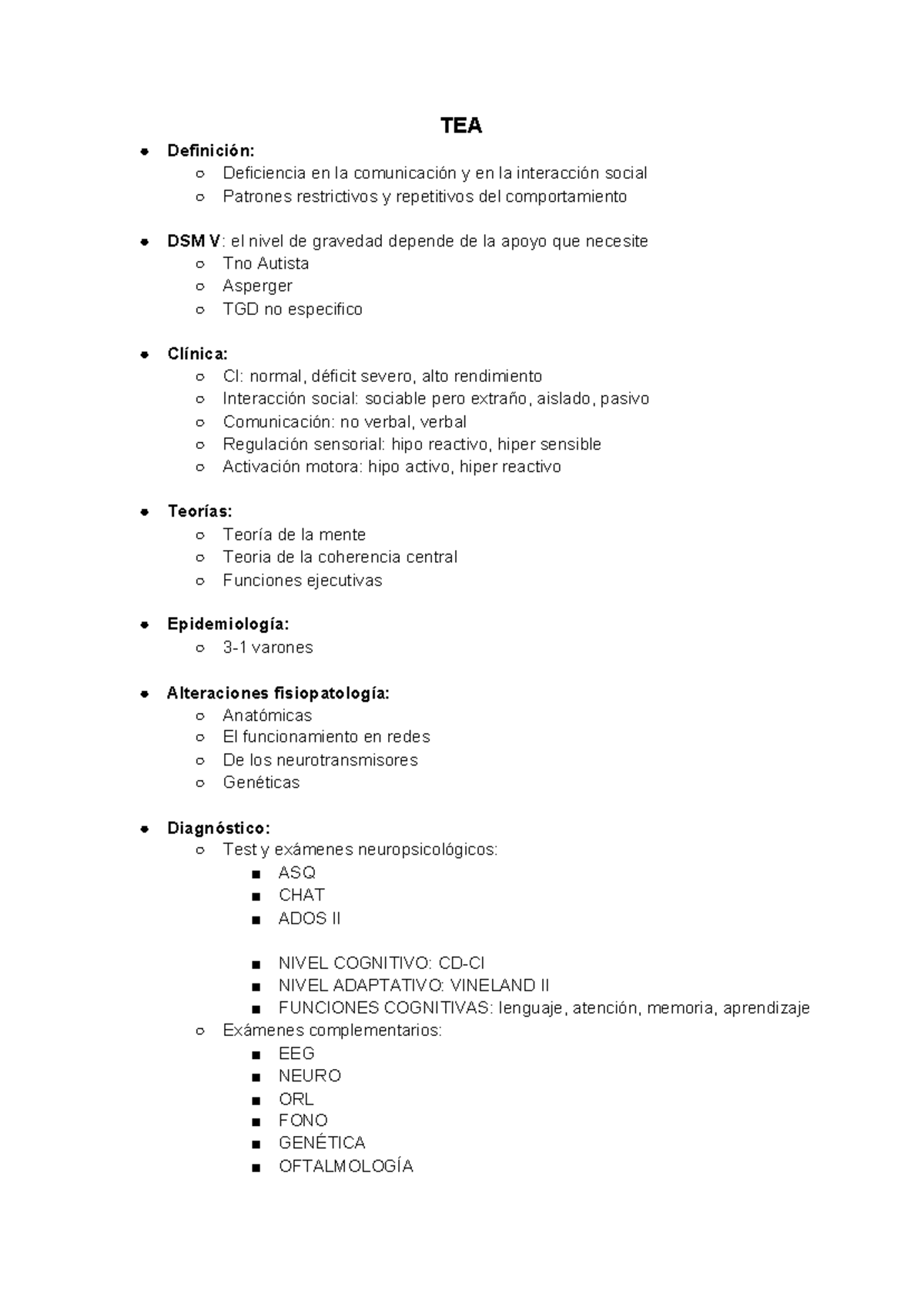 PSICOLOGIA GENERAL - TEA Definición: Deficiencia en la comunicación y ...