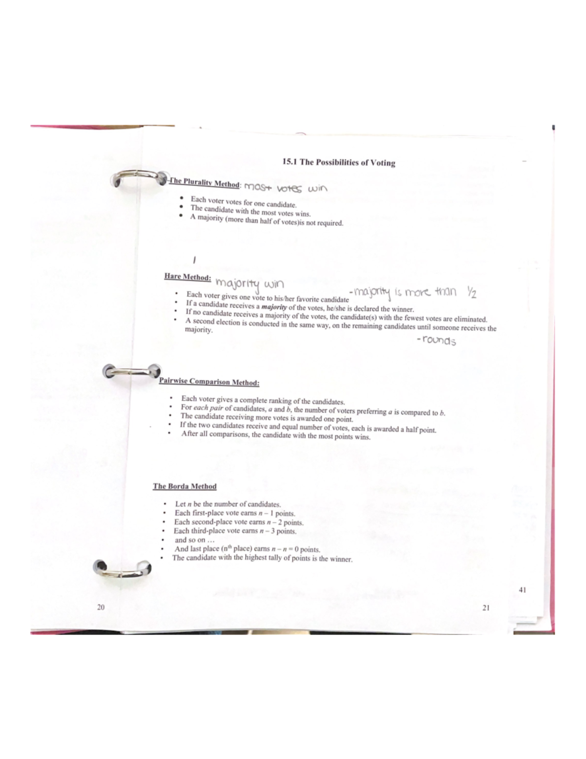 Math 139 15.1 The Possibilities of Voting (dragged) - MATH 139 - Studocu