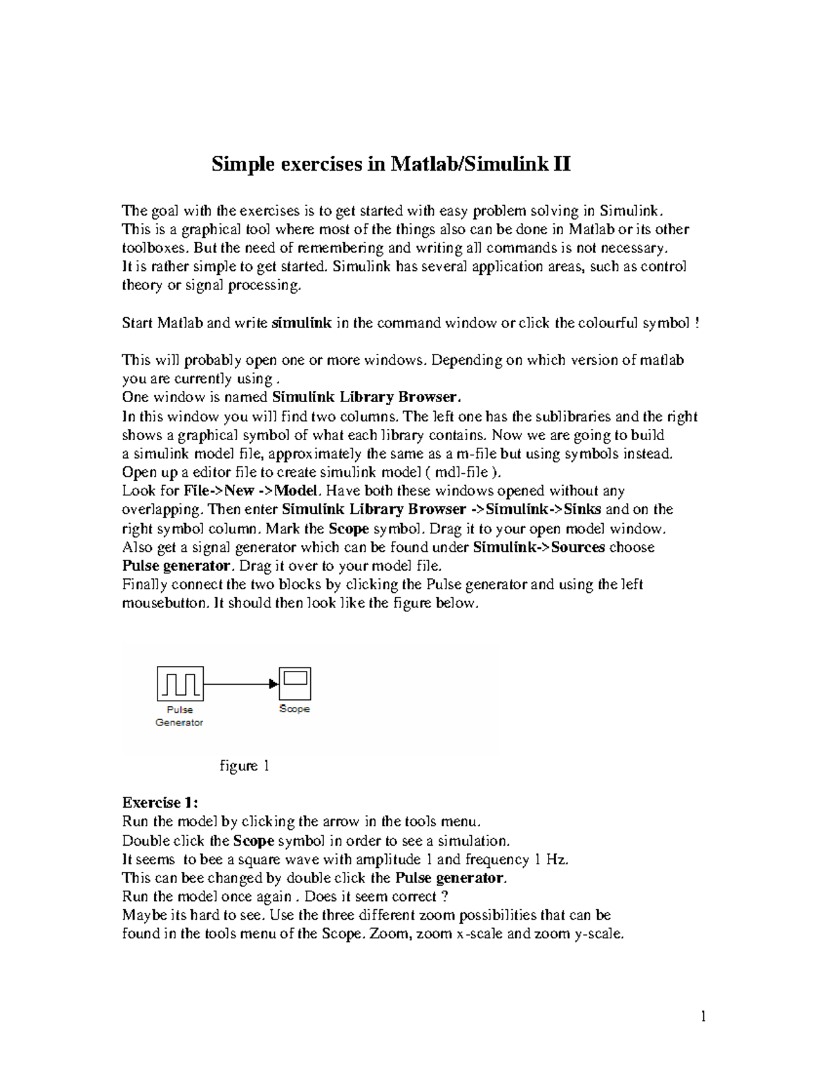 Simple Exercises In Matlabsimulink Ii Simple Exercises In Matlab