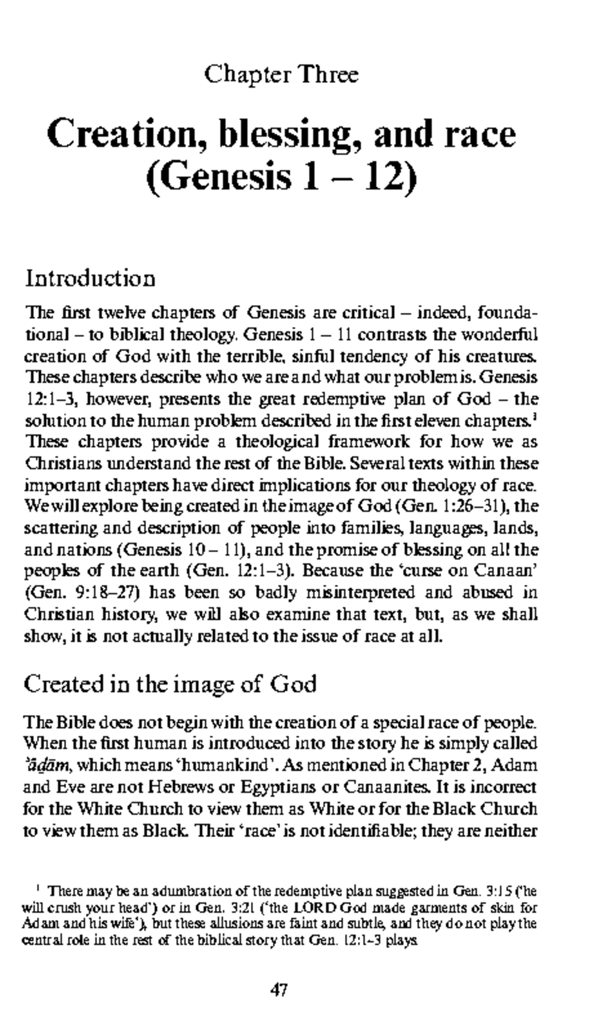 Hays - Creation blessing and race Genesis 1-12 - Chapter Three Creation ...