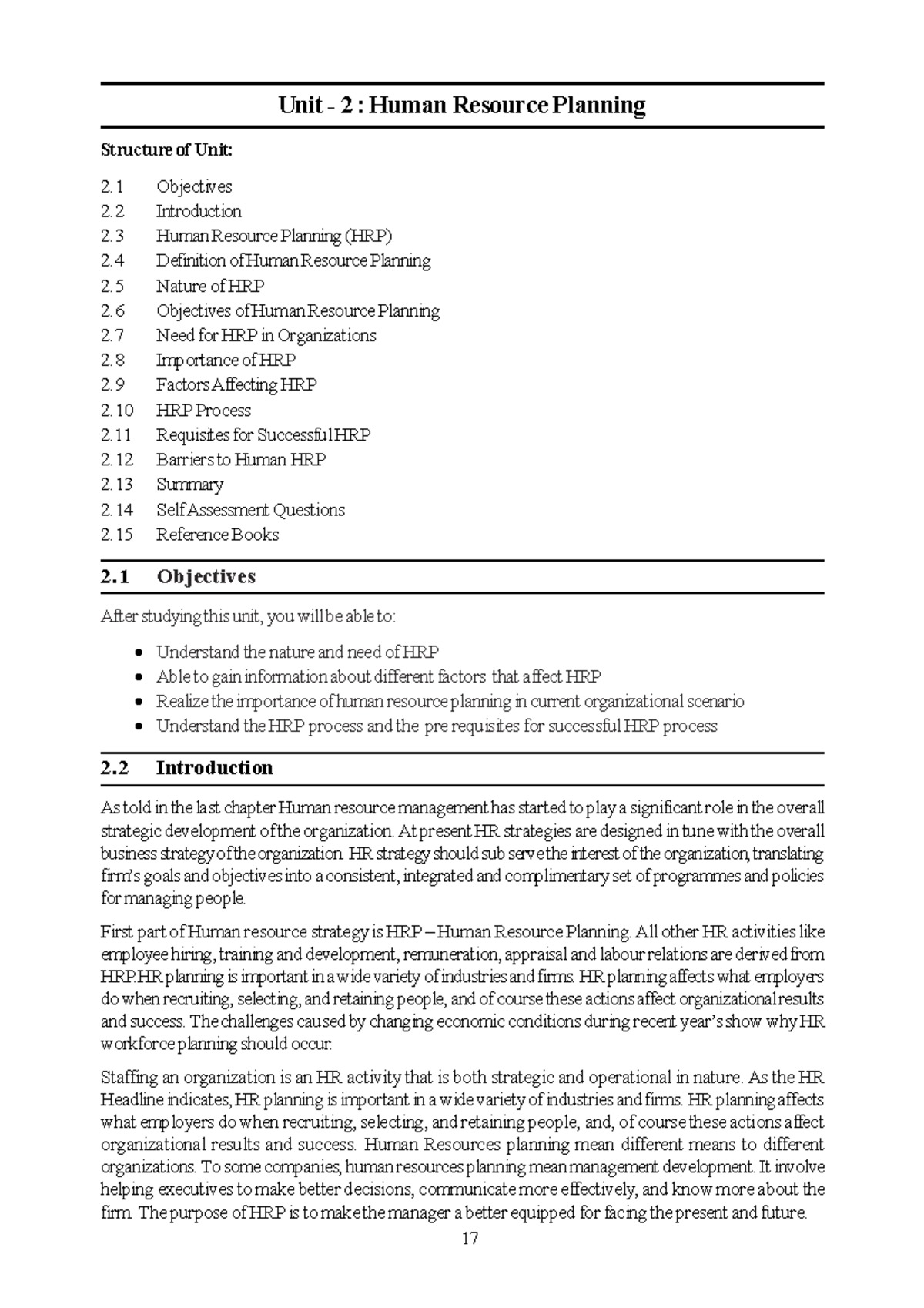 Hrm basic notes 17 28 - Human resource management - Unit - 2 : Human ...