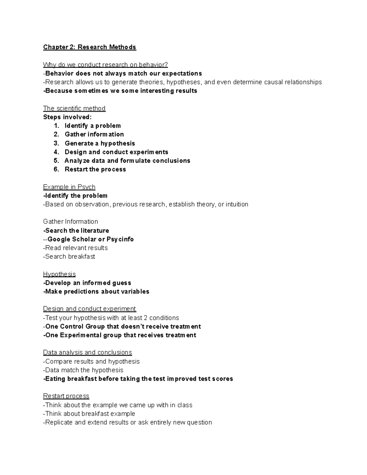 Psych #4 - Seth Hall. - Chapter 2: Research Methods Why do we conduct ...