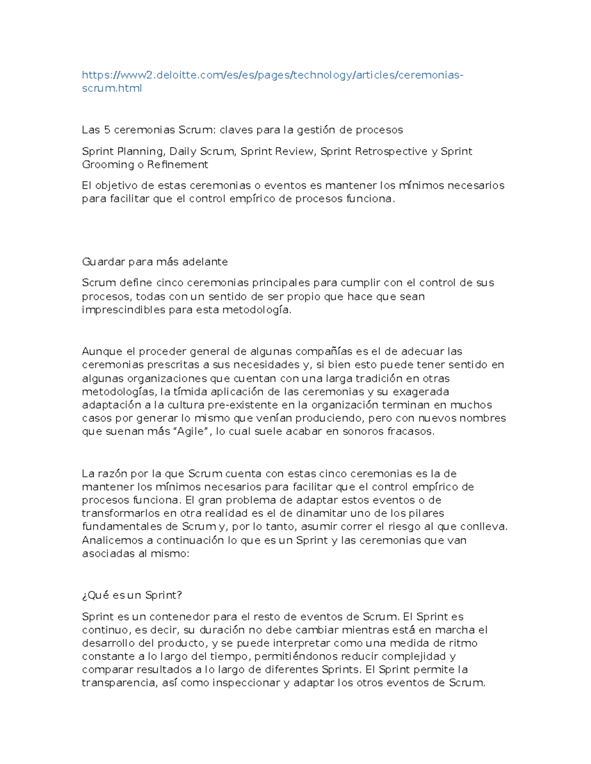 Las 5 ceremonias Scrum - www2.deloitte/es/es/pages/technology/articles ...