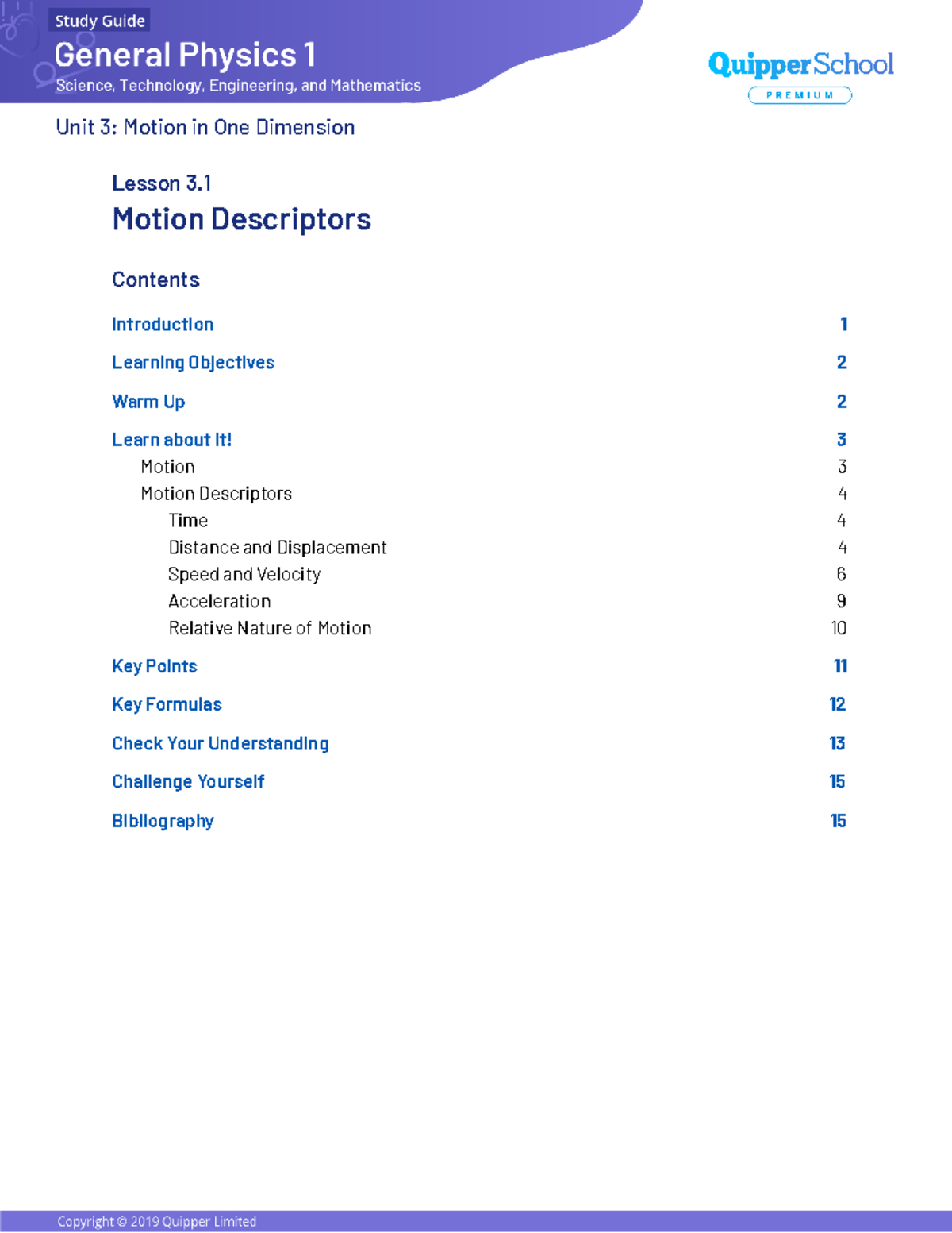 U3 - Notes - Motion Descriptors Lesson 3. Introduction Contents ...