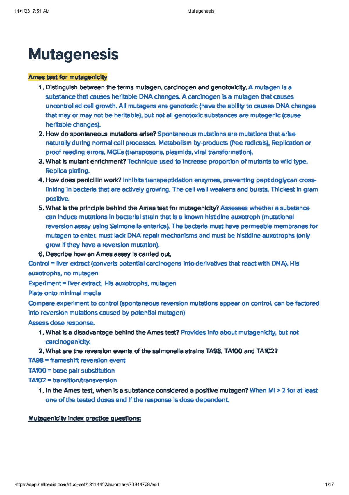 Mutagenesis - Mutagenesis Ames test for mutagenicity . Distinguish ...