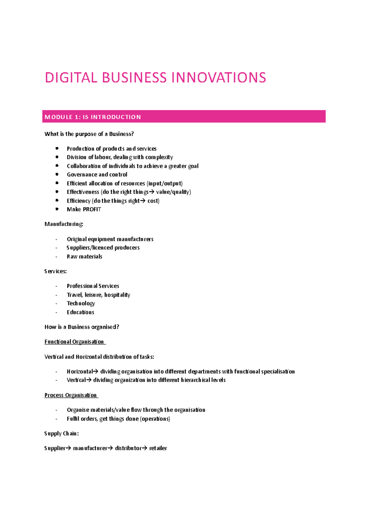 Digital Business Innovations-ewright - DIGITAL BUSINESS INNOVATIONS MODULE 1: IS INTRODUCTION ...