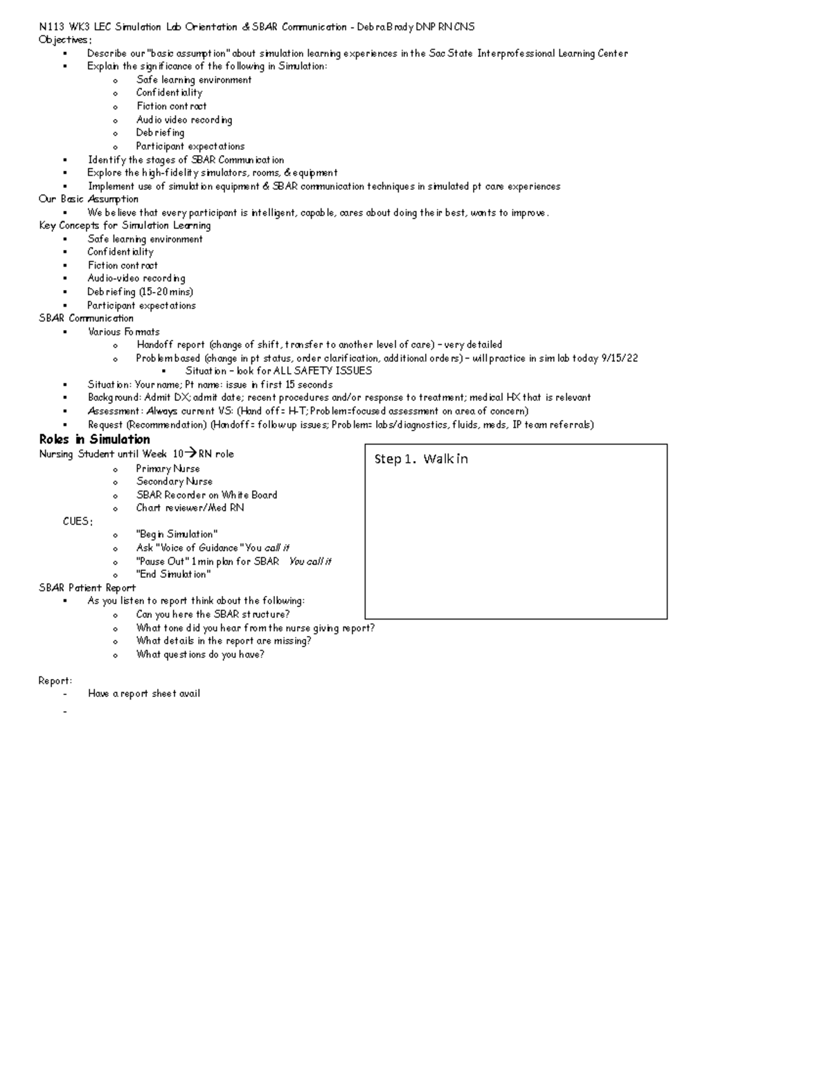 N113 WK3 LEC Simulation Lab Orientation - Key Concepts for Simulation ...