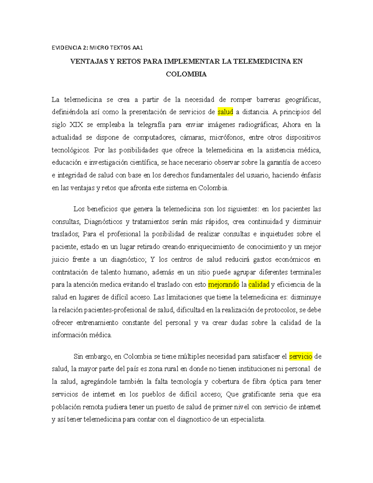 Evidencia 2 AA1 MICROTEXTO - EVIDENCIA 2: MICRO TEXTOS AA VENTAJAS Y ...