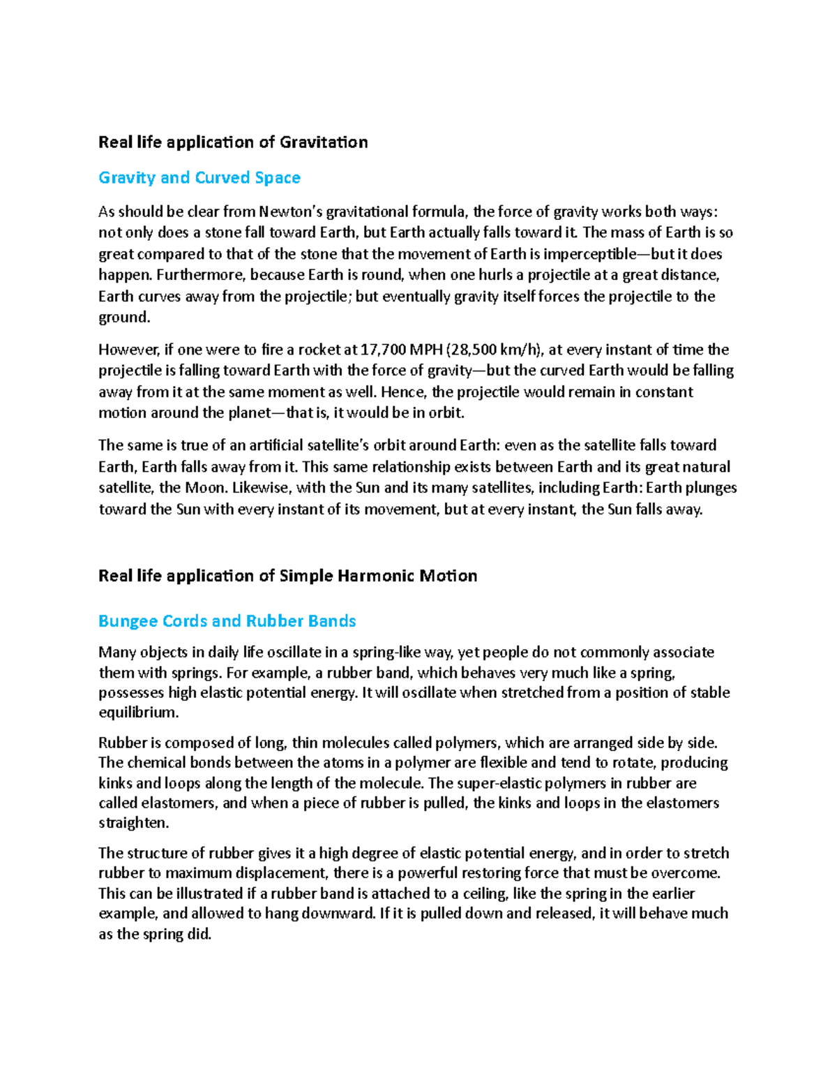 Real Life application of Gravity - Real life application of Gravitation ...