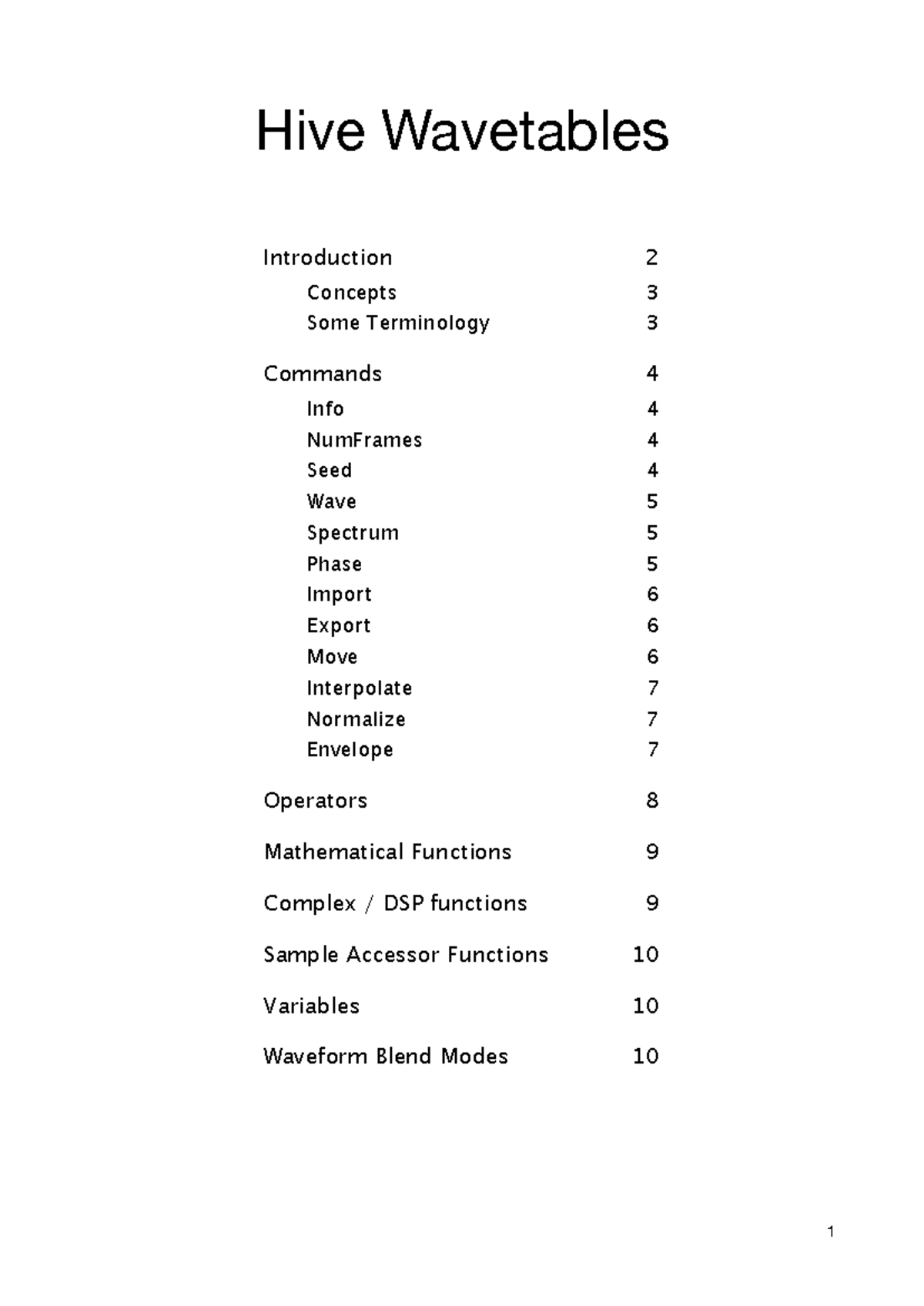 Hive Wavetables - adaa - Hive Wavetables Introduction Concepts Some ...