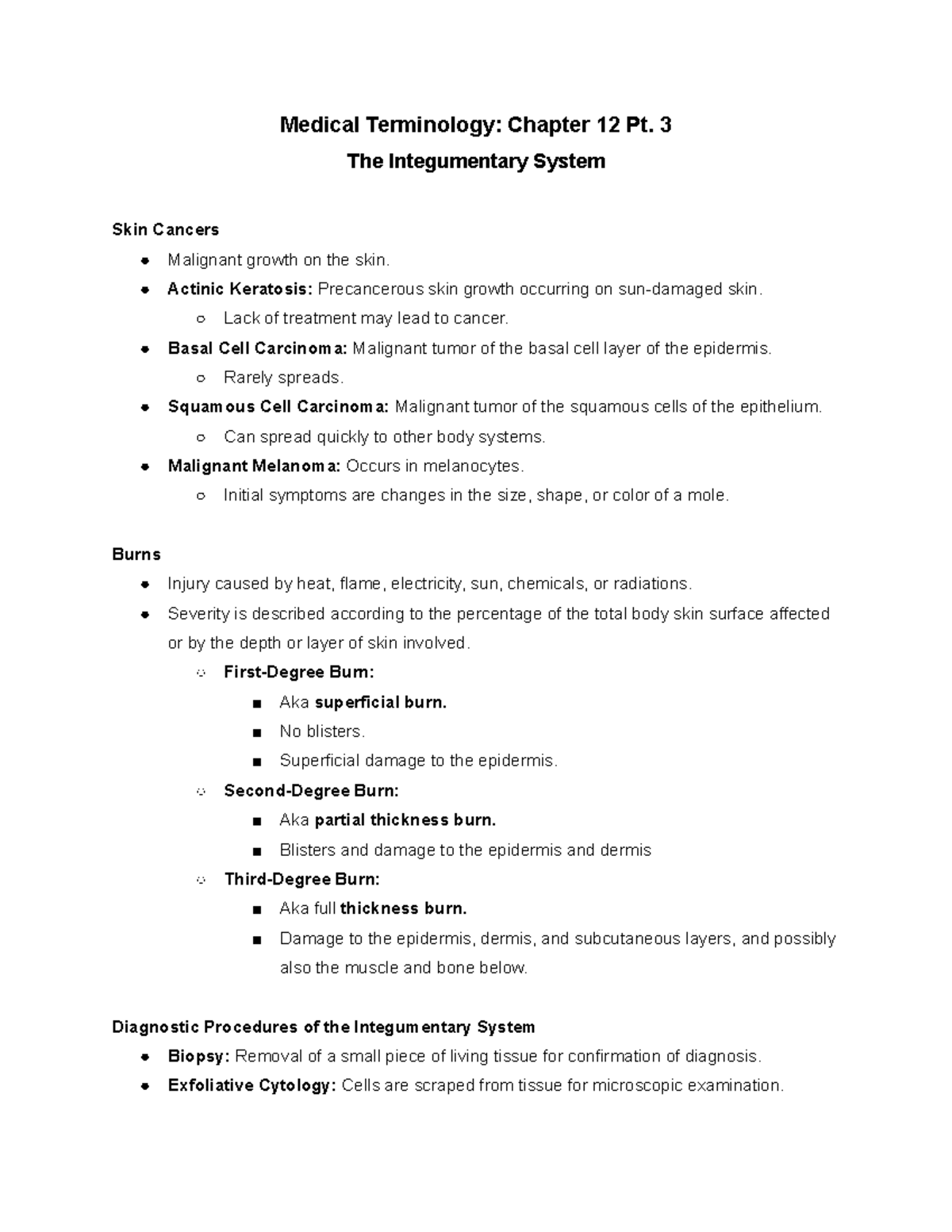 Med Terms Ch 12 Pt 3 - The Integumentary System - Medical Terminology: Chapter 12 Pt. 3 The ...