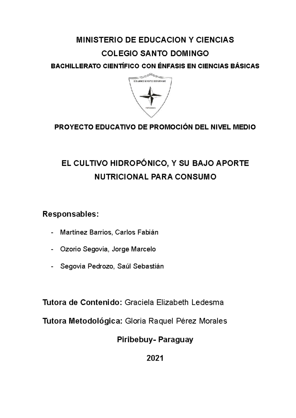 Hidroponia borrador final xd mmmmkn la hidrponia es algo que me chupa ...