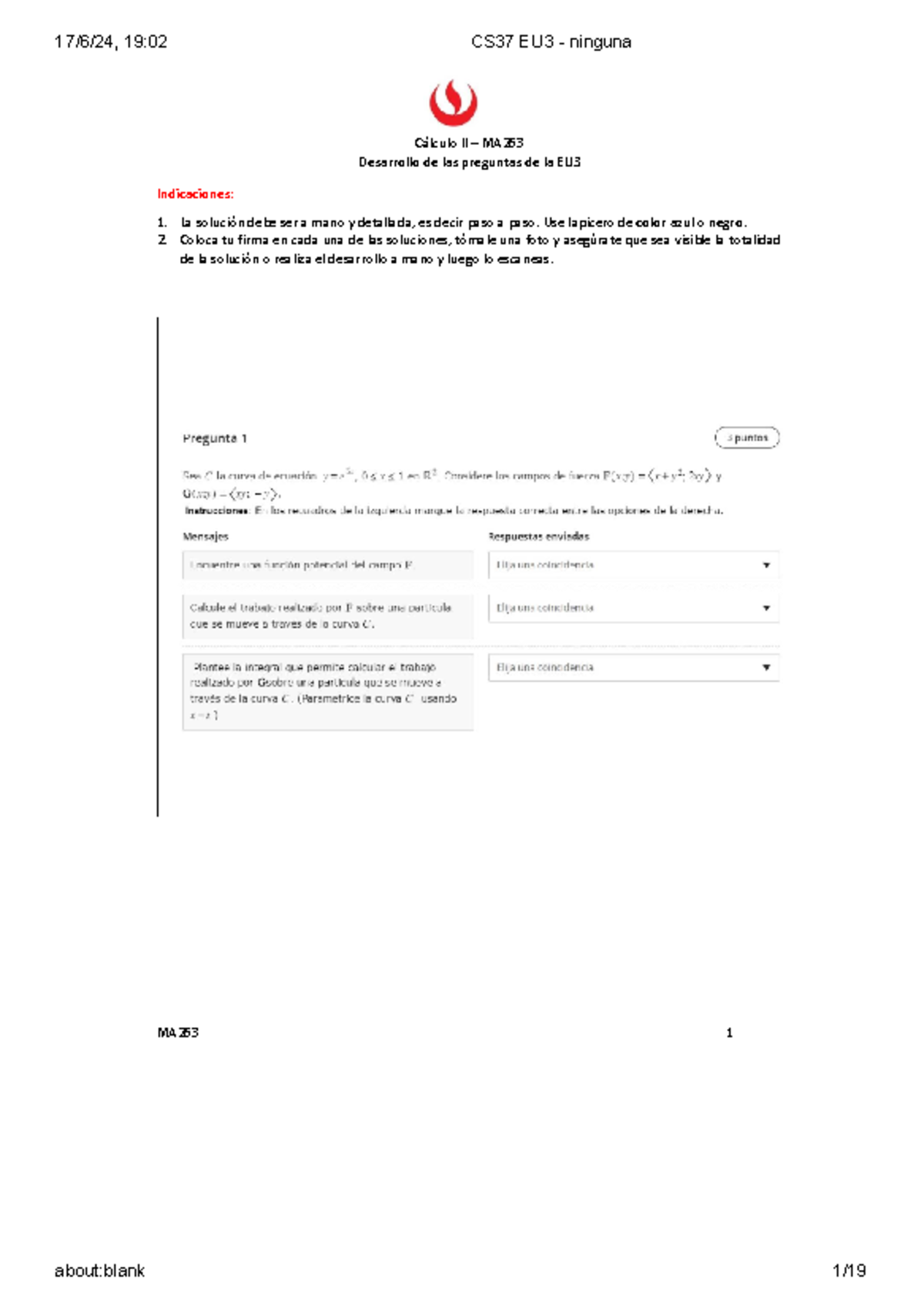 CS37 EU3 - ninguna - eu3 - Cálculo 2 - Cálculo II – MA Desarrollo de ...