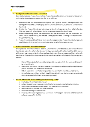 Personalwesen I Lektion 2 Mindmap - 2 Arbeitsrechtliche Grundlagen ...